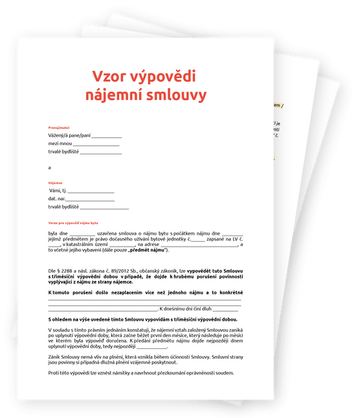 Vzor výpovědi nájemní smlouvy pro rok 2023 zdarma